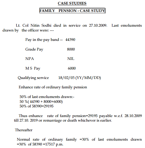 Defence Pension Calculation Examples Family Pension And Disability