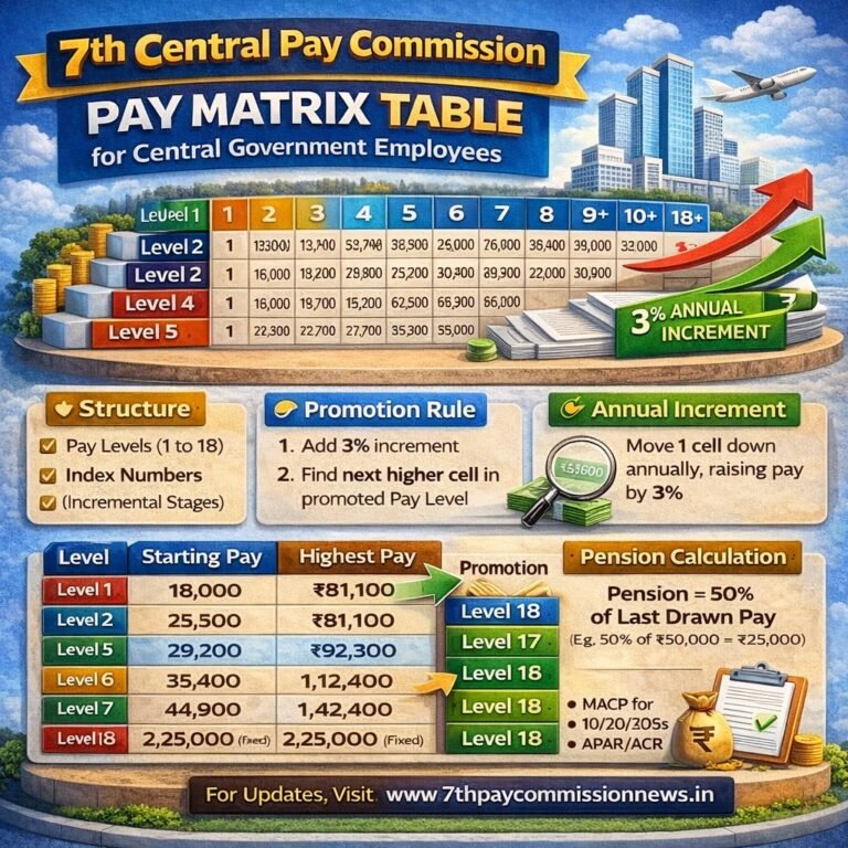 Pay Matrix Table for Central Government Employees 2026 – 8th Pay ...